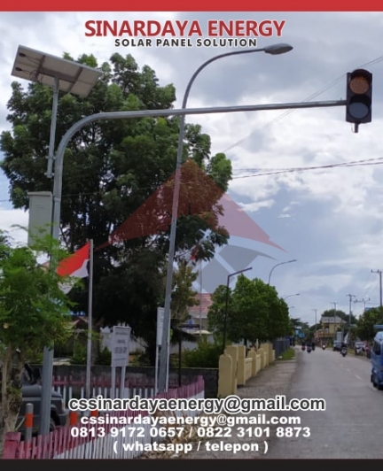 JUAL Tiang Warning Light Tenaga Surya